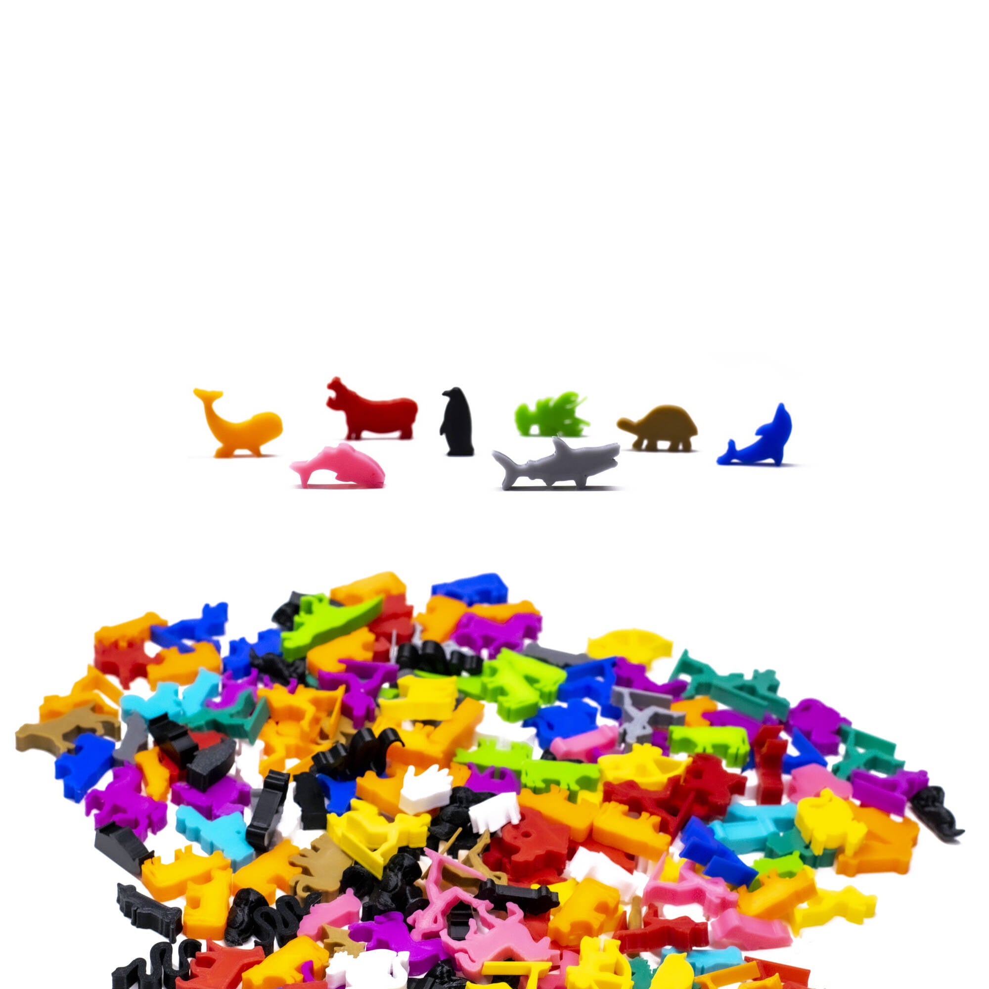 Aquatic Animals Meeple Figure Set 8pcs | Mixed Colors – BoardGameSet